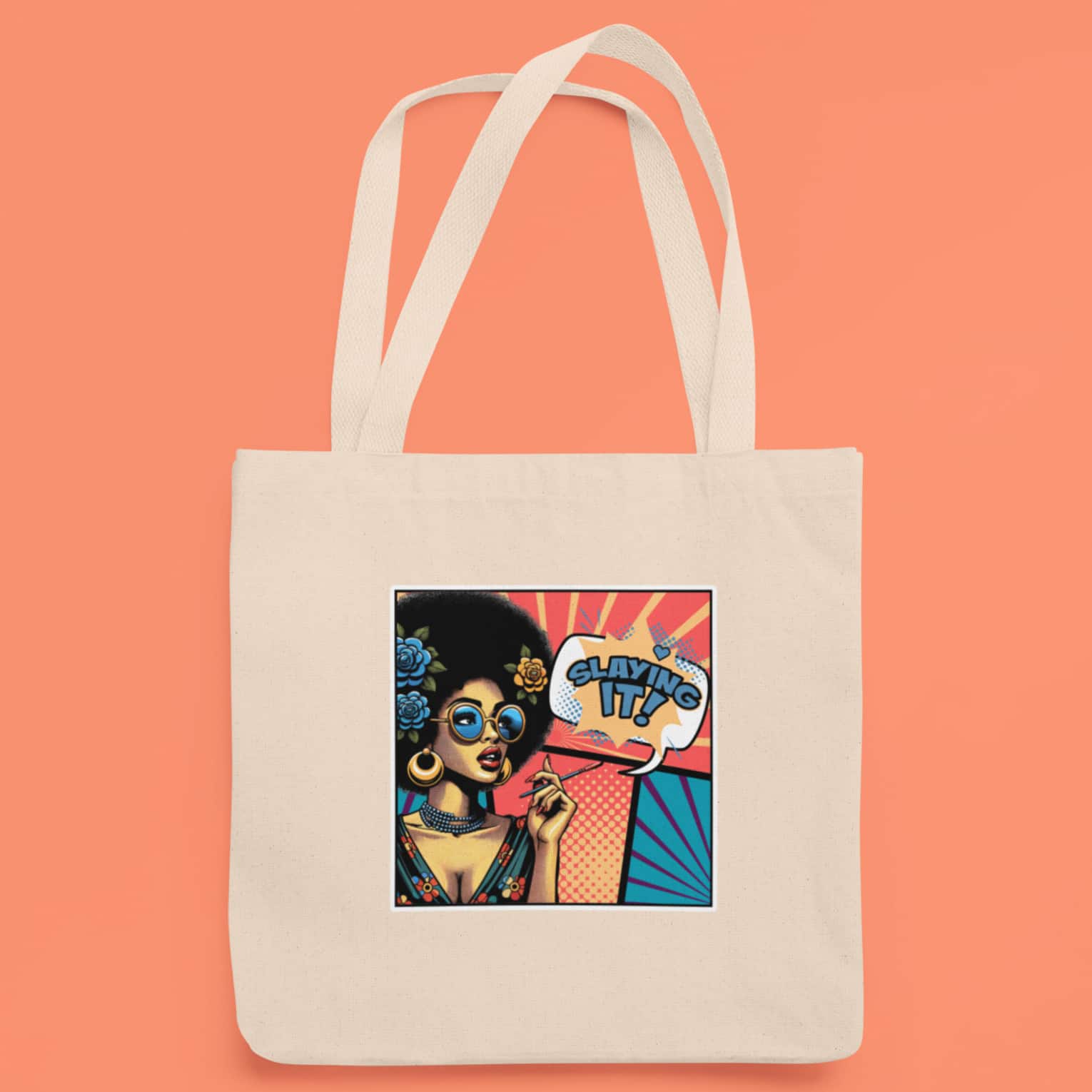 African Popart Tote Bag V40 - Vannix